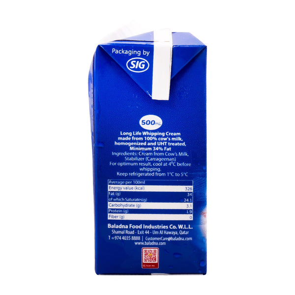 Baladna Whipping Cream 500ml | GETIT.QA